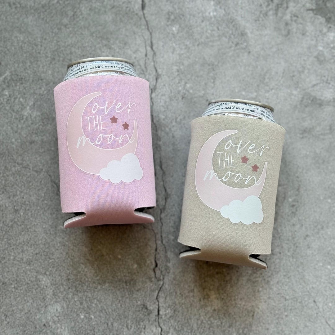 Over the Moon Themed Baby Girl Shower Can Coolers - Etsy
