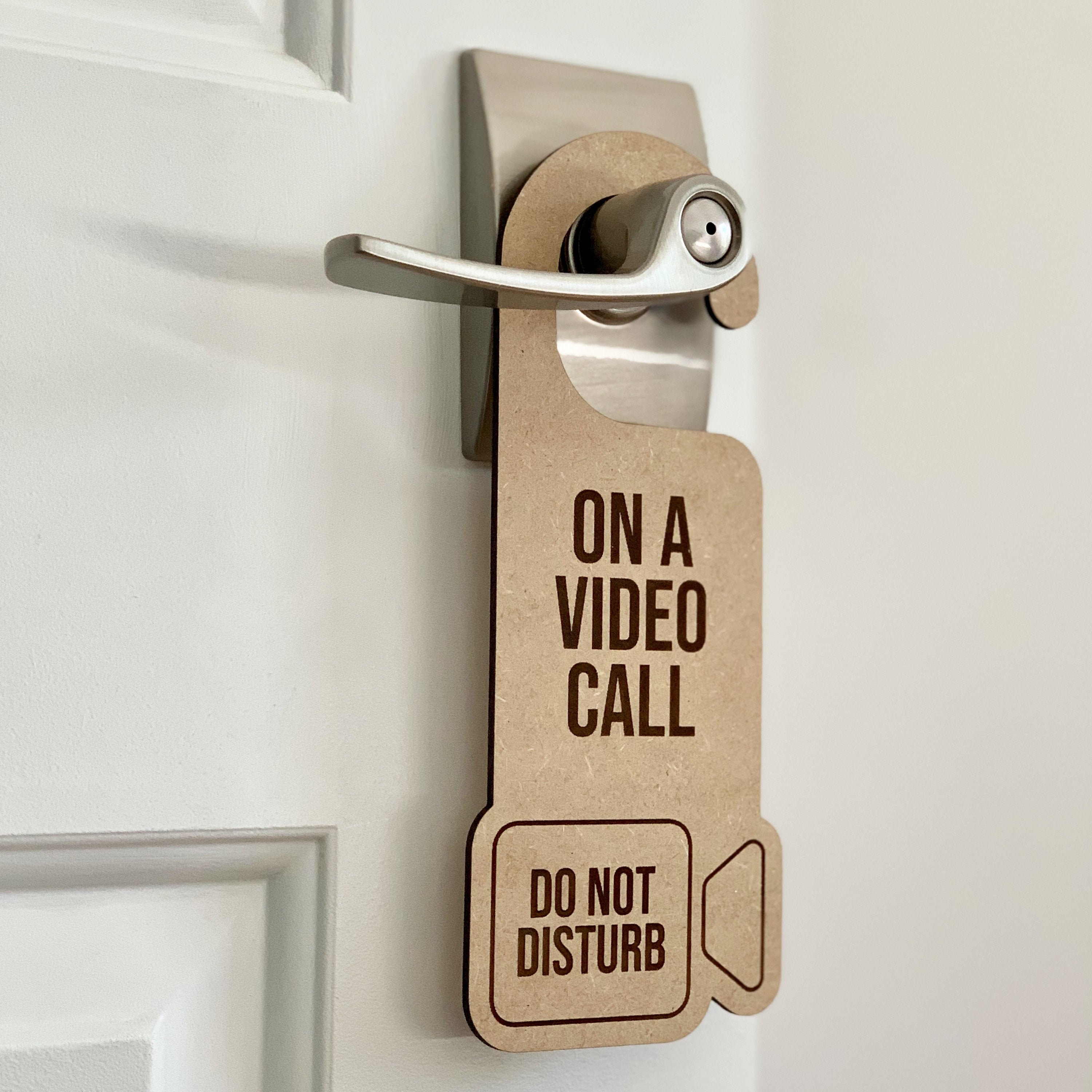 On a Video Call Do Not Disturb Laser Engraved Door Hanger - Etsy