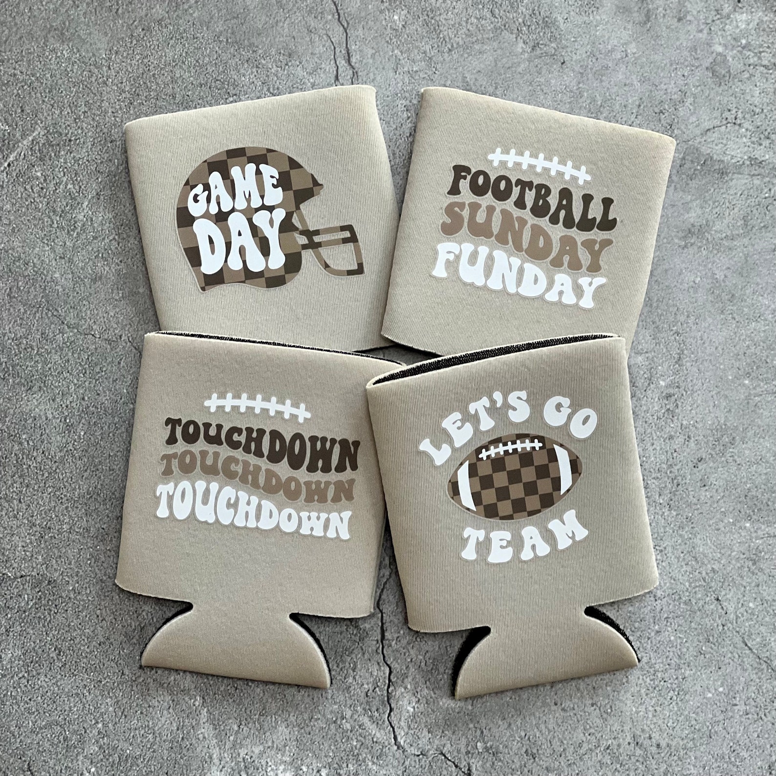 Retro Checkered Football Let's Go Team Game Day Touchdown - Etsy