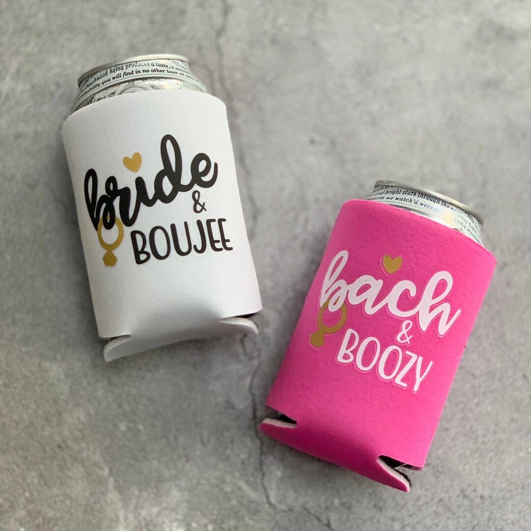 Bride and Boujee, Bach and Boozy Bachelorette Party Beer Can Coolers - Etsy