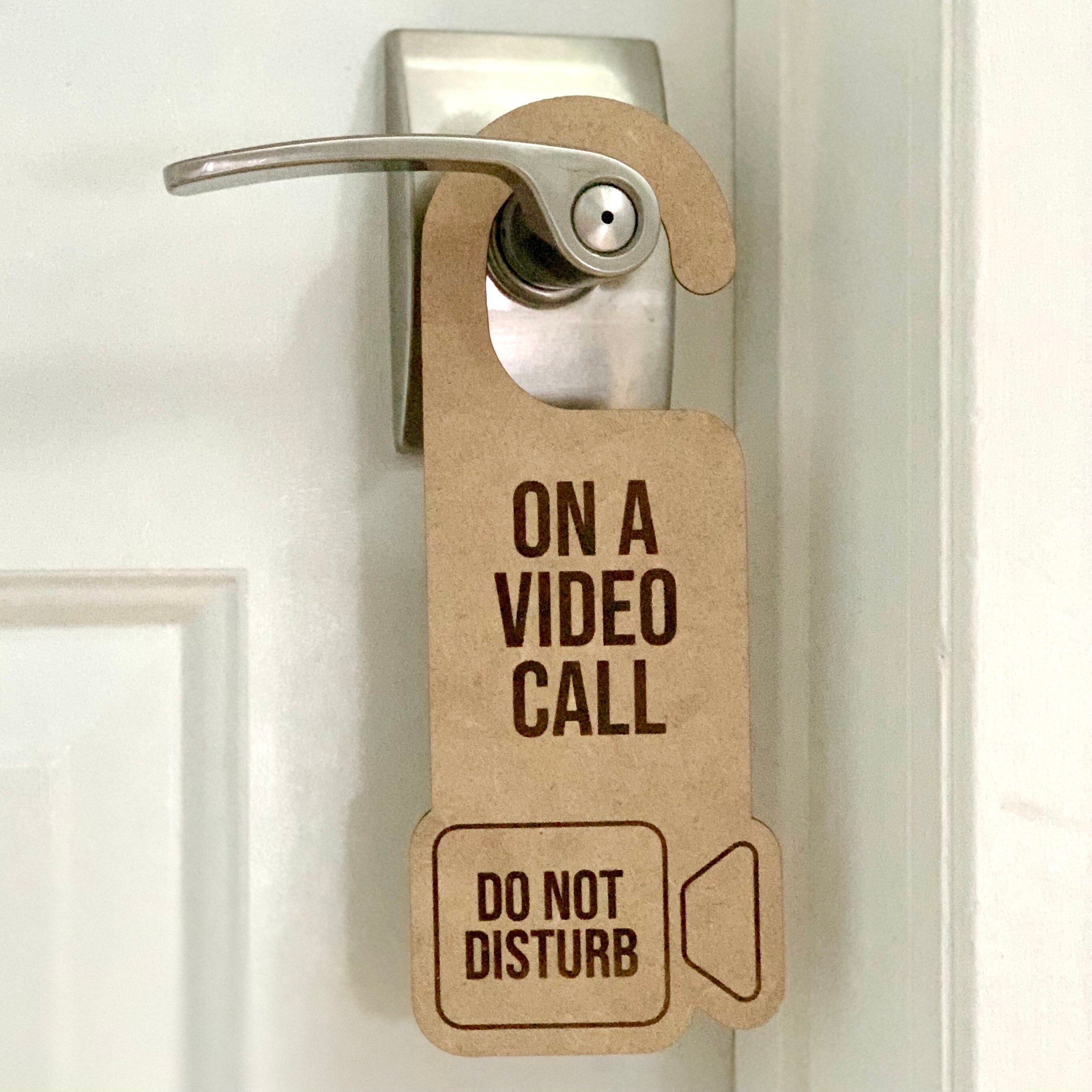 On a Video Call Do Not Disturb Laser Engraved Door Hanger - Etsy