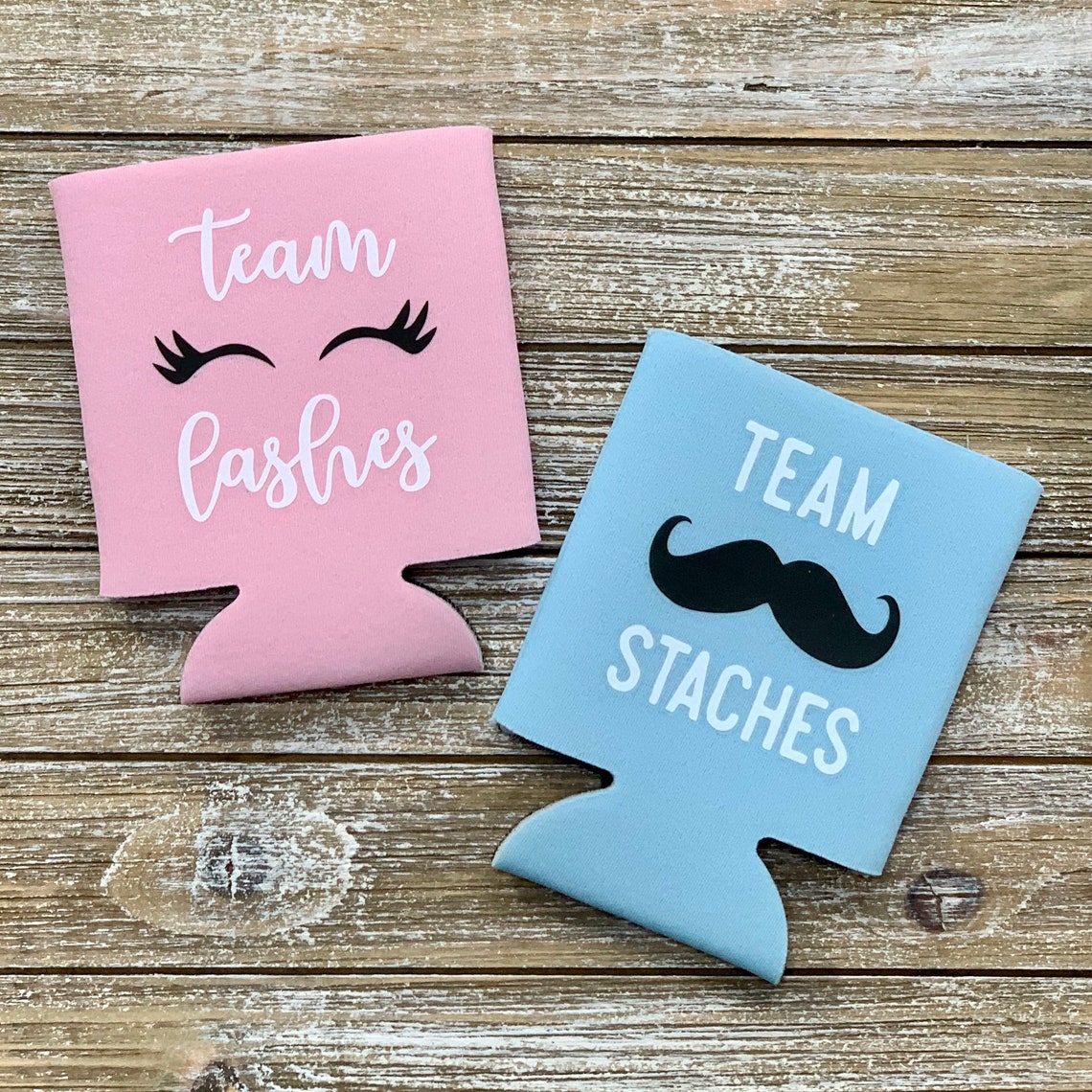 Team Lashes & Team Staches Gender Reveal Baby Shower Can - Etsy