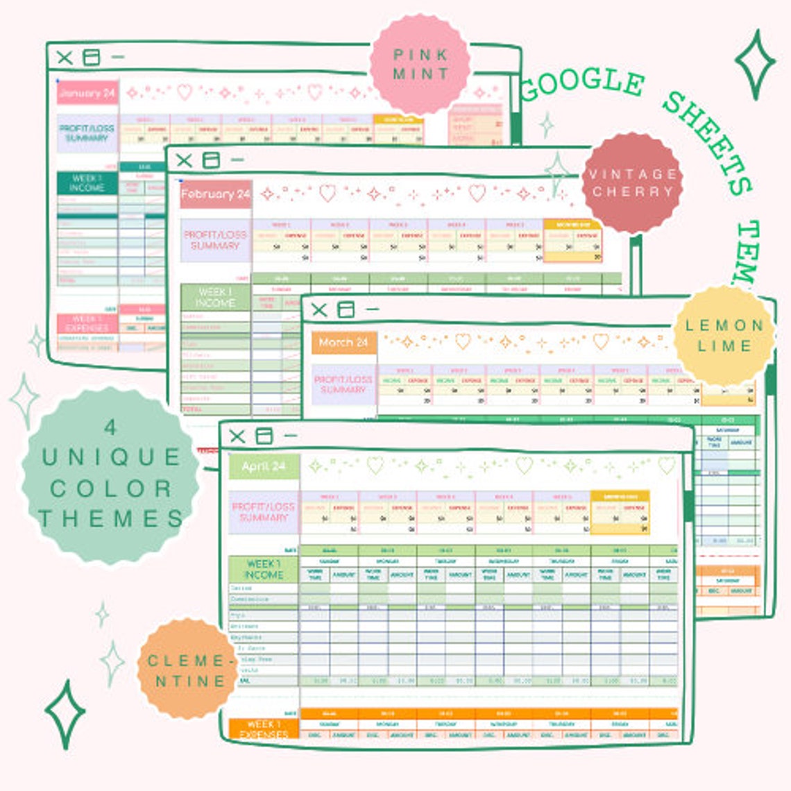 Cute Tattoo Artist Bookkeeping Google Sheet Template - Etsy