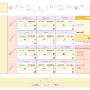 Cute Tattoo Artist Bookkeeping Google Sheet Template - Etsy