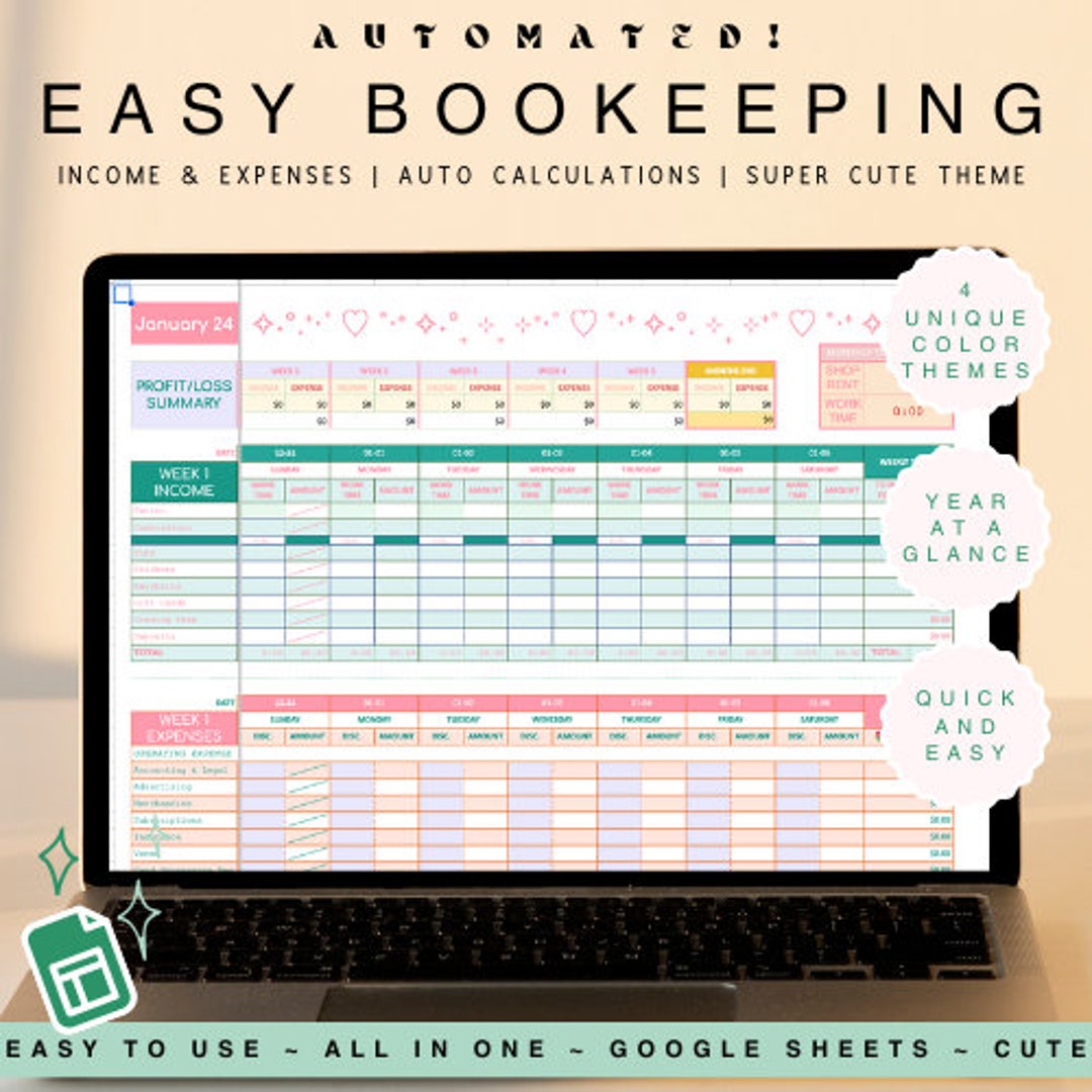 Cute Tattoo Artist Bookkeeping Google Sheet Template - Etsy