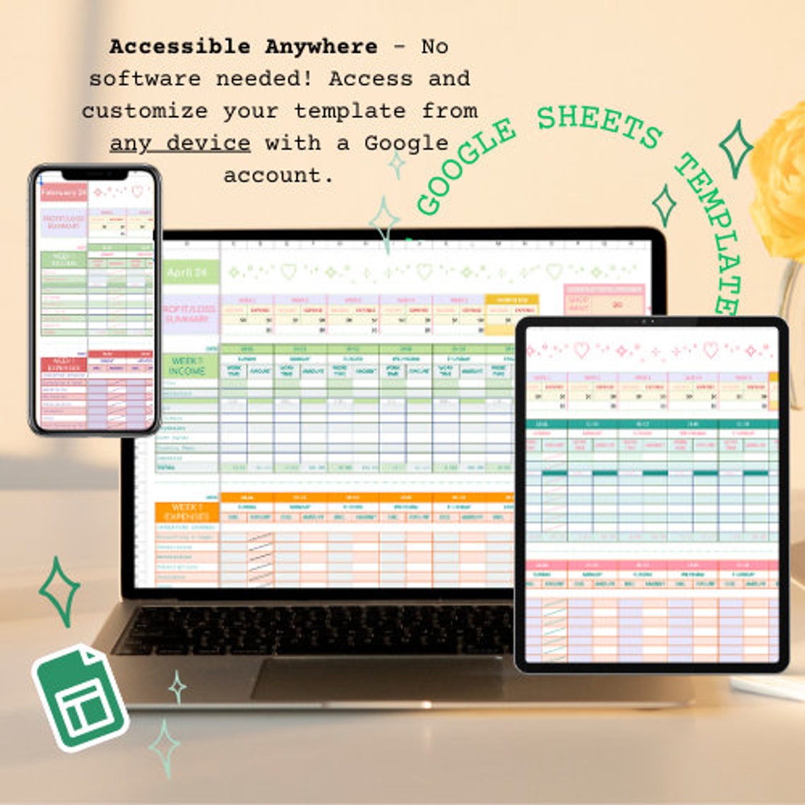 Cute Tattoo Artist Bookkeeping Google Sheet Template - Etsy