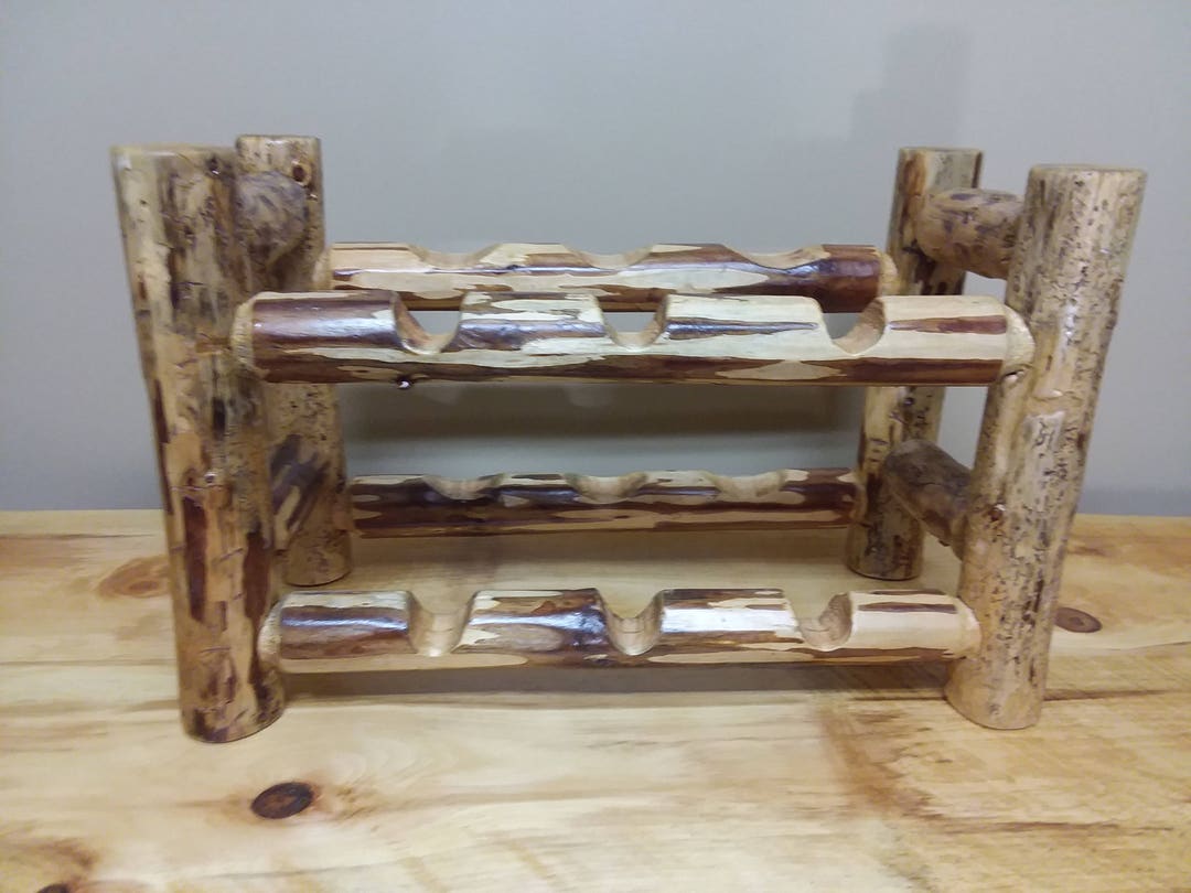 Log Wine Rack|log Wine Bottle Holder - Etsy