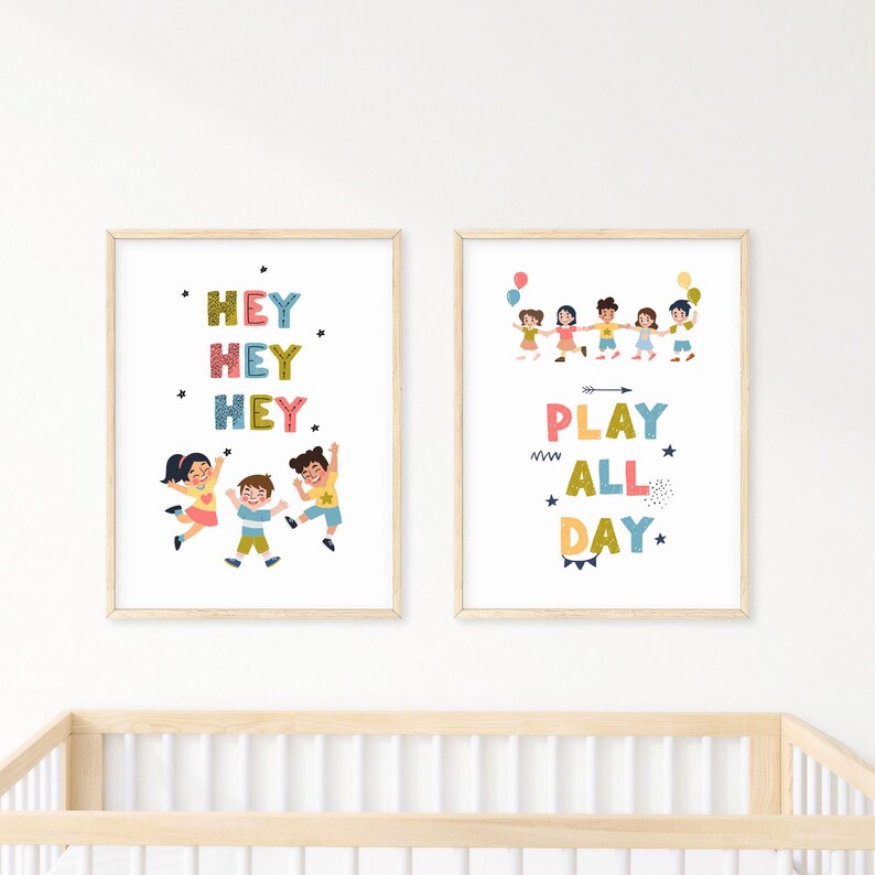 Hey Hey Hey Play All Day / Homeschool Posters / Playroom Decor ...