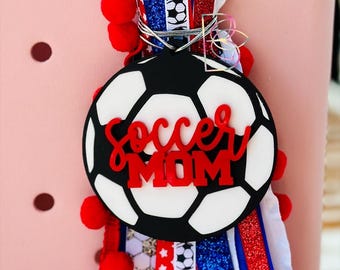Cheerleading Ribbon Bag Tassel, Cheer Mom, Sports Keychain, Bag Charm ...
