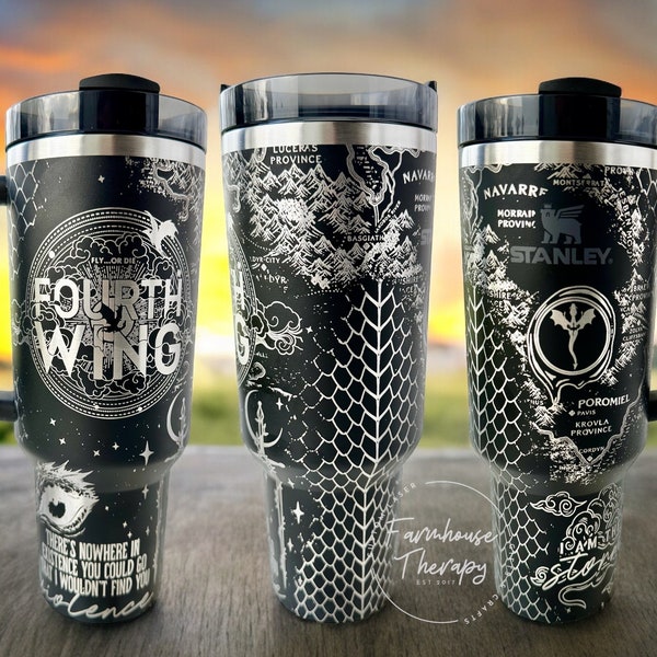 Fourth Wing Stanley Cup With Straw - Etsy