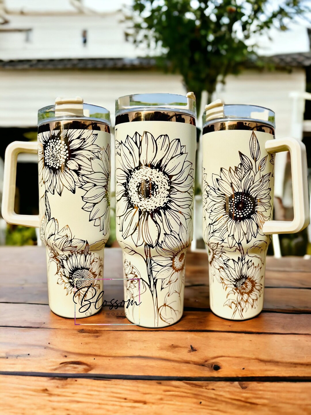 Laser Engraved Sunflower Tumbler - Etsy