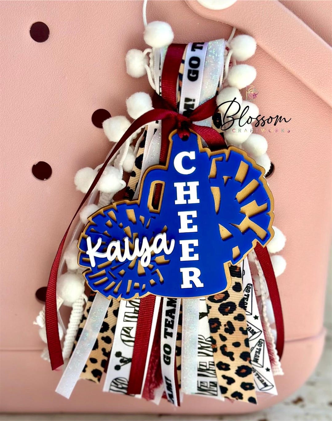 Cheerleading Ribbon Bag Tassel, Cheer Mom, Sports Keychain, Bag Charm ...