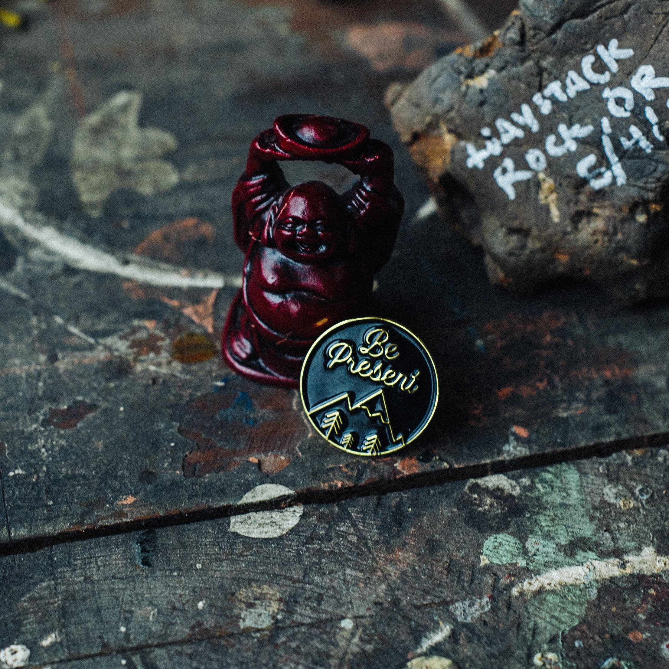 Be Present Enamel Pin and Sticker Set Mindfulness Gift - Etsy