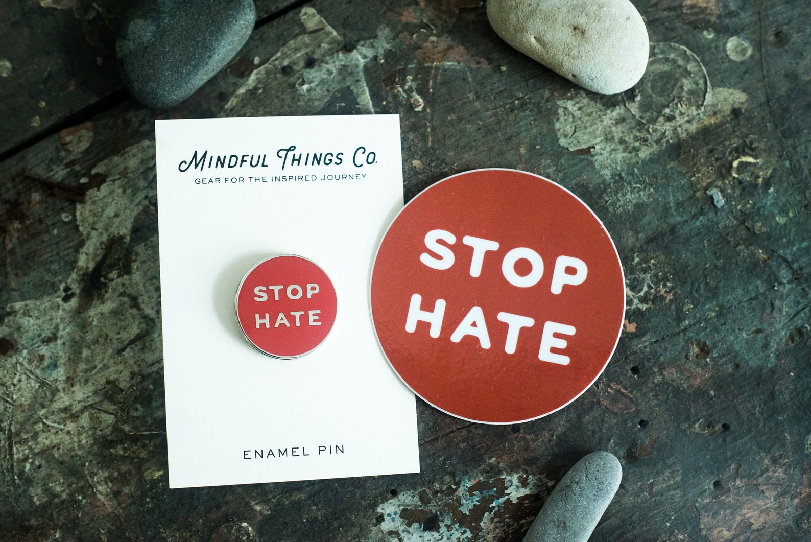Stop Hate Enamel Pin and Sticker Set Feminism Pin Resist - Etsy