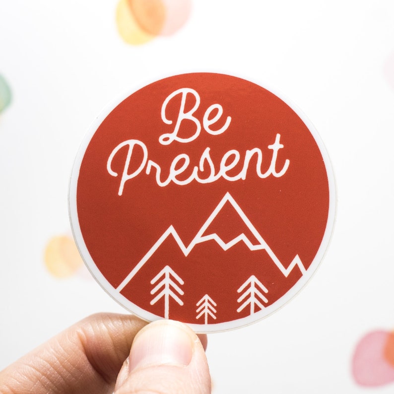 Be Present Enamel Pin and Sticker Set | Mindfulness Gift, Mental Health ...