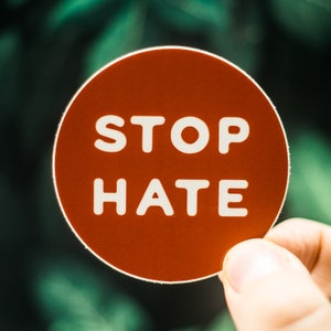 Stop Hate Enamel Pin and Sticker Set Feminism Pin, Resist, Political ...