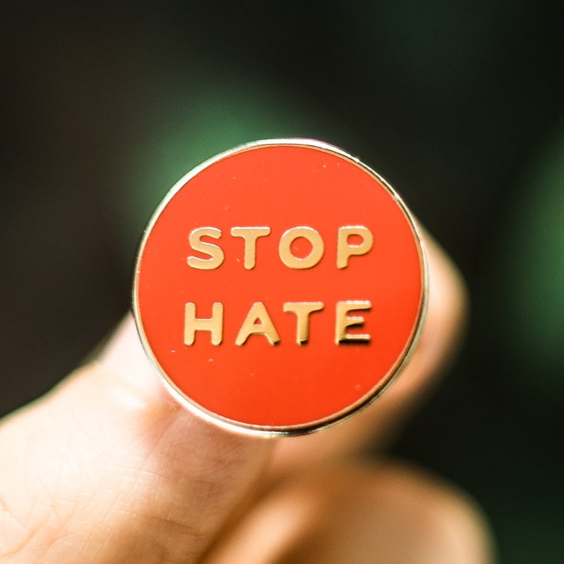 Stop Hate Enamel Pin and Sticker Set Feminism Pin Resist - Etsy