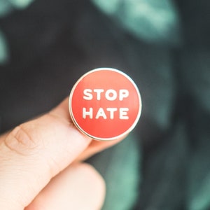 Stop Hate Enamel Pin and Sticker Set Feminism Pin, Resist, Political ...