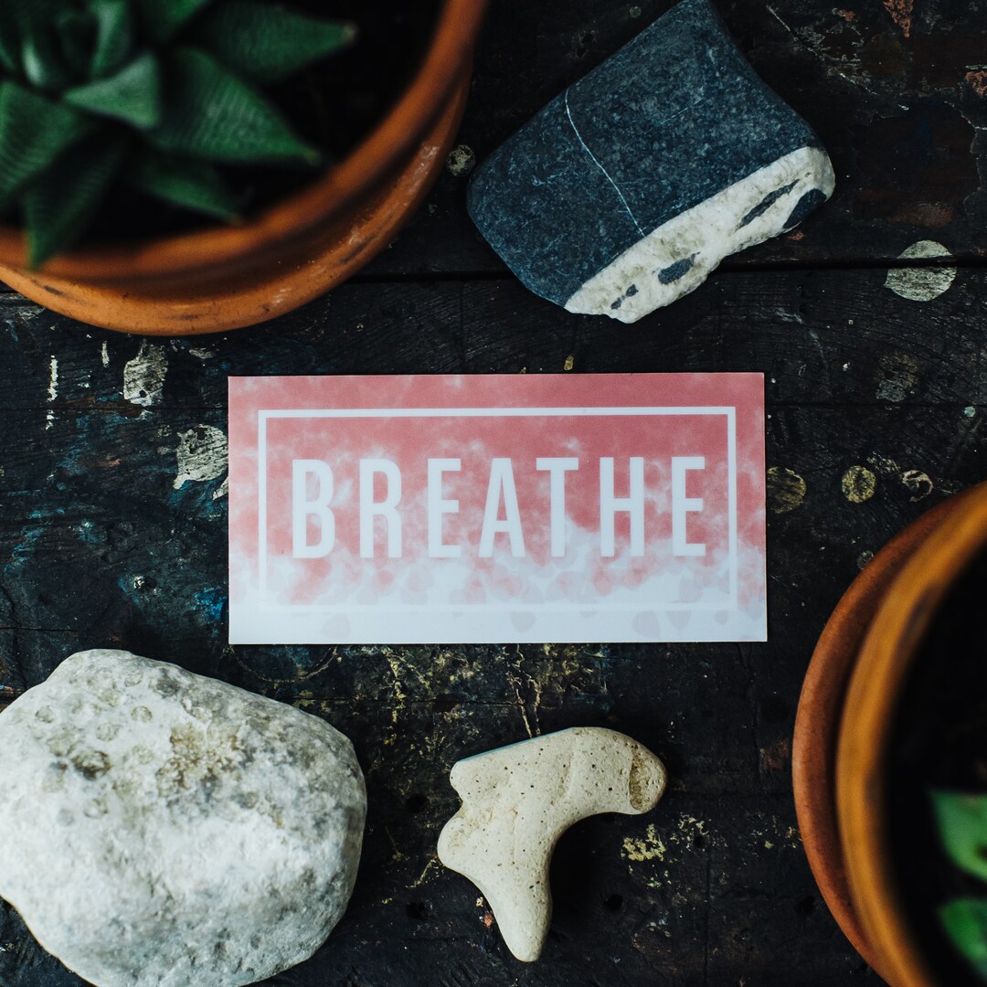 Breathe Vinyl Sticker, Self Care Stickers, Stress Relief, Meditation ...