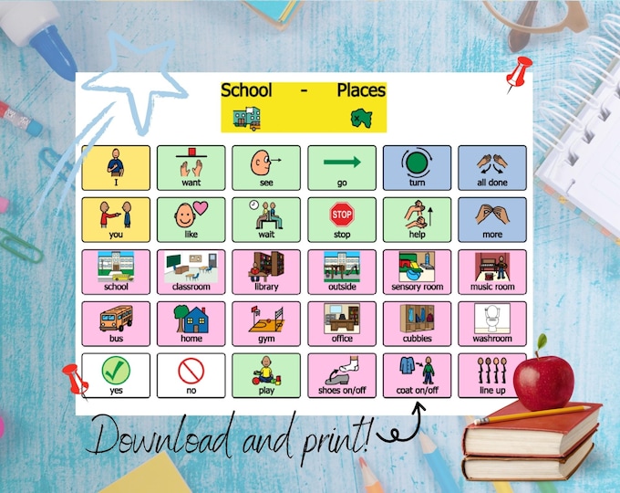 Non Verbal Autism Communication Board for Toddler Visual AAC Board ...