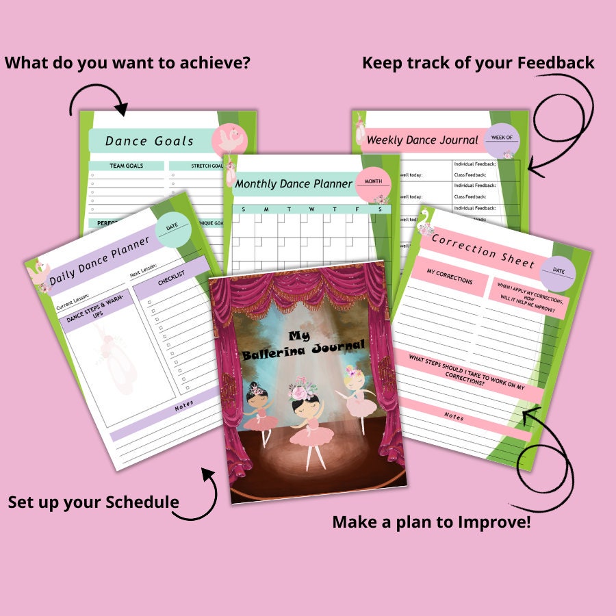 Dance Journal Dance Goals Ballet Notebook Set with a FREE GIFT | Etsy