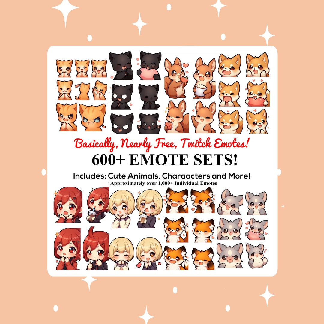 Twitch Emotes Bundle Streaming Animals Emoji Cute Character Funny ...