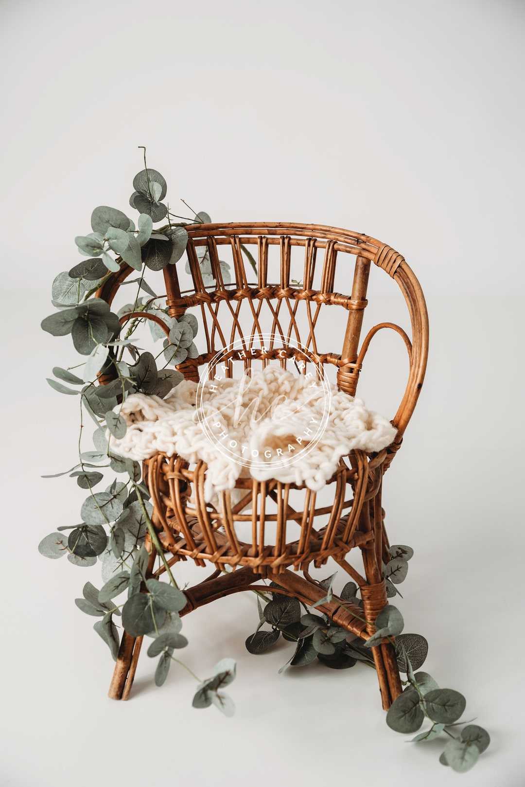 Boho Rattan Newborn and One Year Chair Digital Backdrop - Etsy