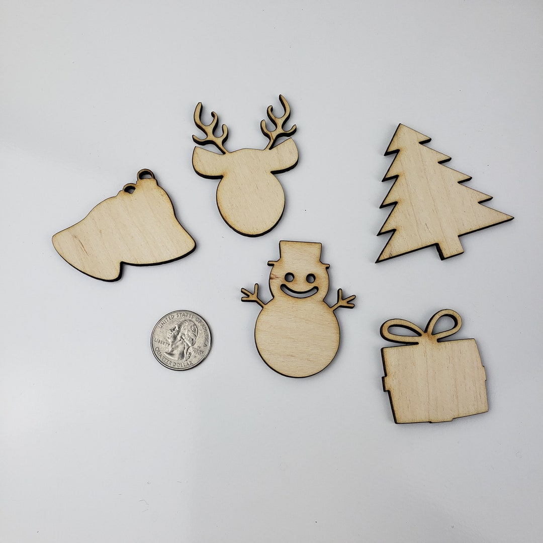 Small 12 Pack Assorted Blank Christmas Wood Cut Outs - Etsy