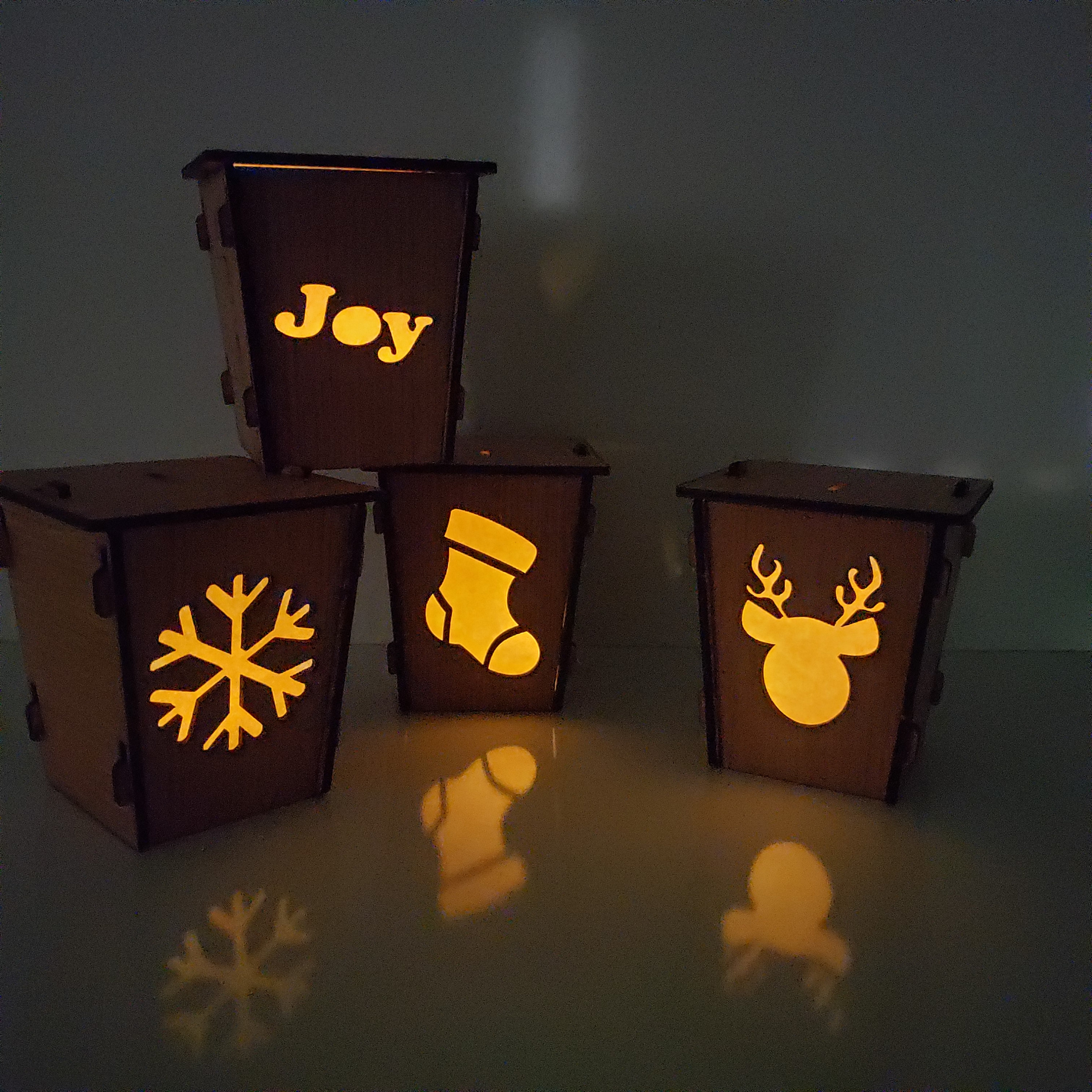 Lantern Light for Christmas, Wooden Light Box Décor - Etsy