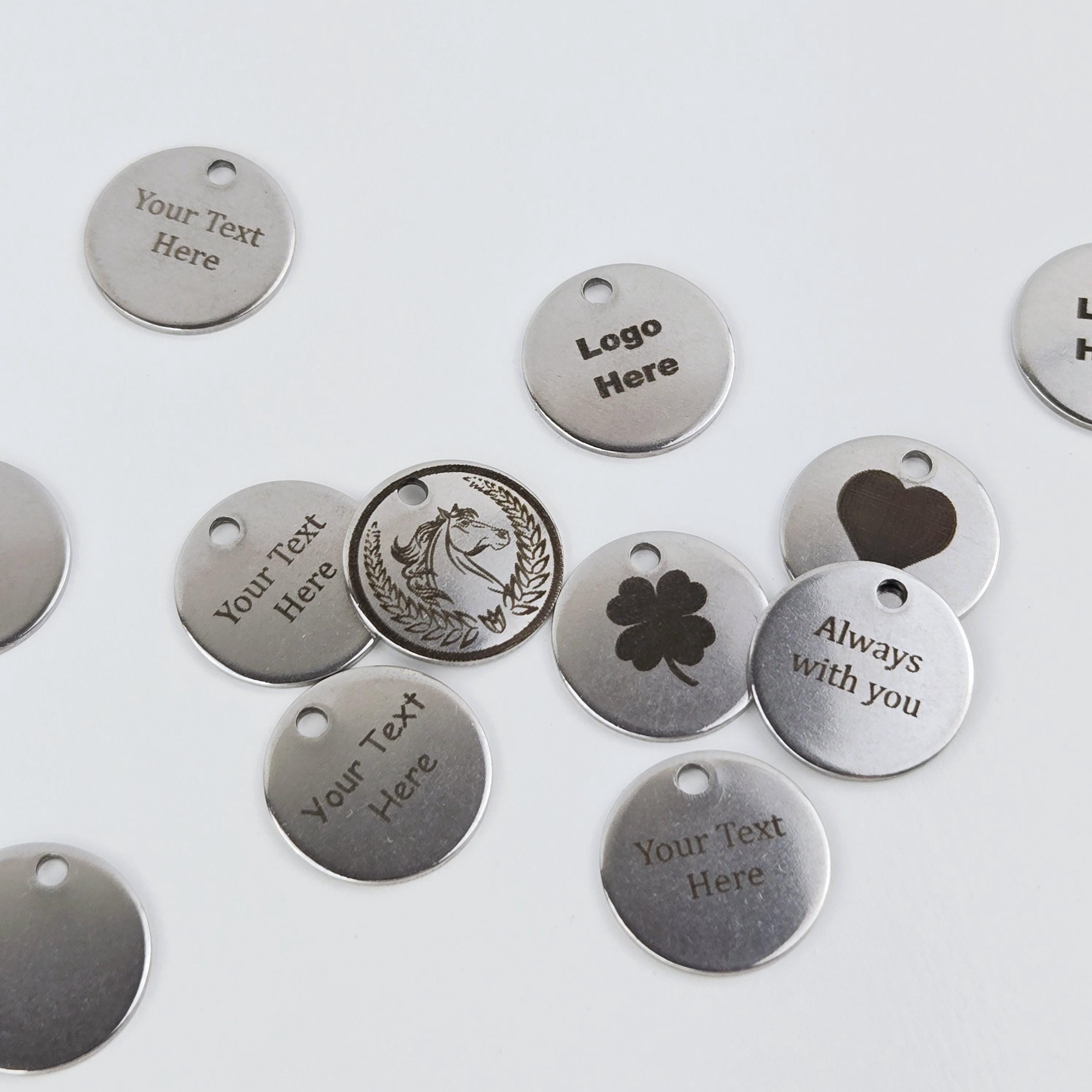 Custom Engraved 15mm Round Stainless Steel Charm Tag (two Side ...