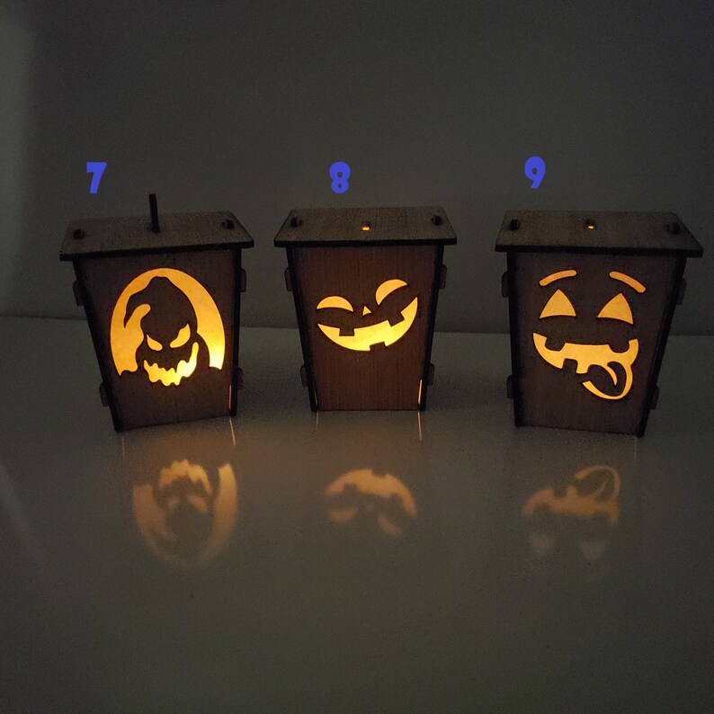 Halloween Decoration Light, Jack-o-lantern Wood Decorations Light Tea ...