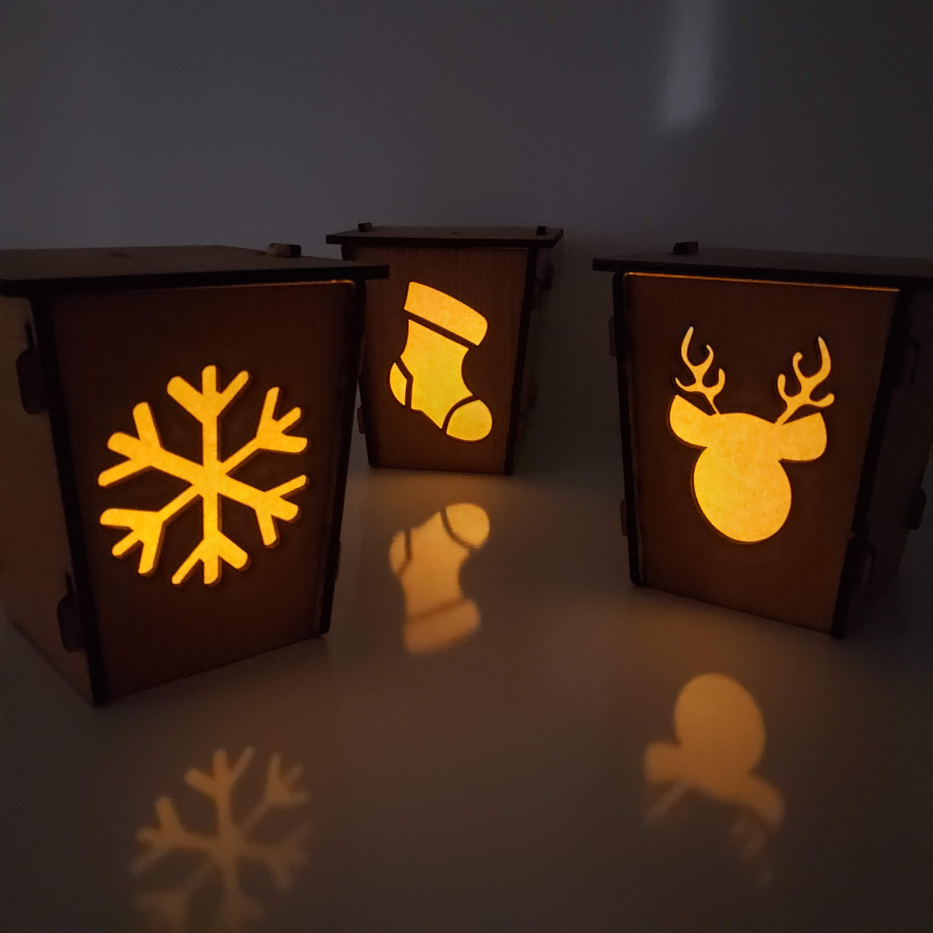 Lantern Light for Christmas, Wooden Light Box Décor - Etsy
