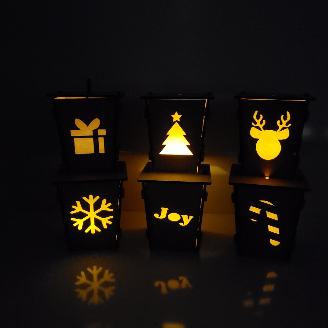 Lantern Light for Christmas, Wooden Light Box Décor - Etsy