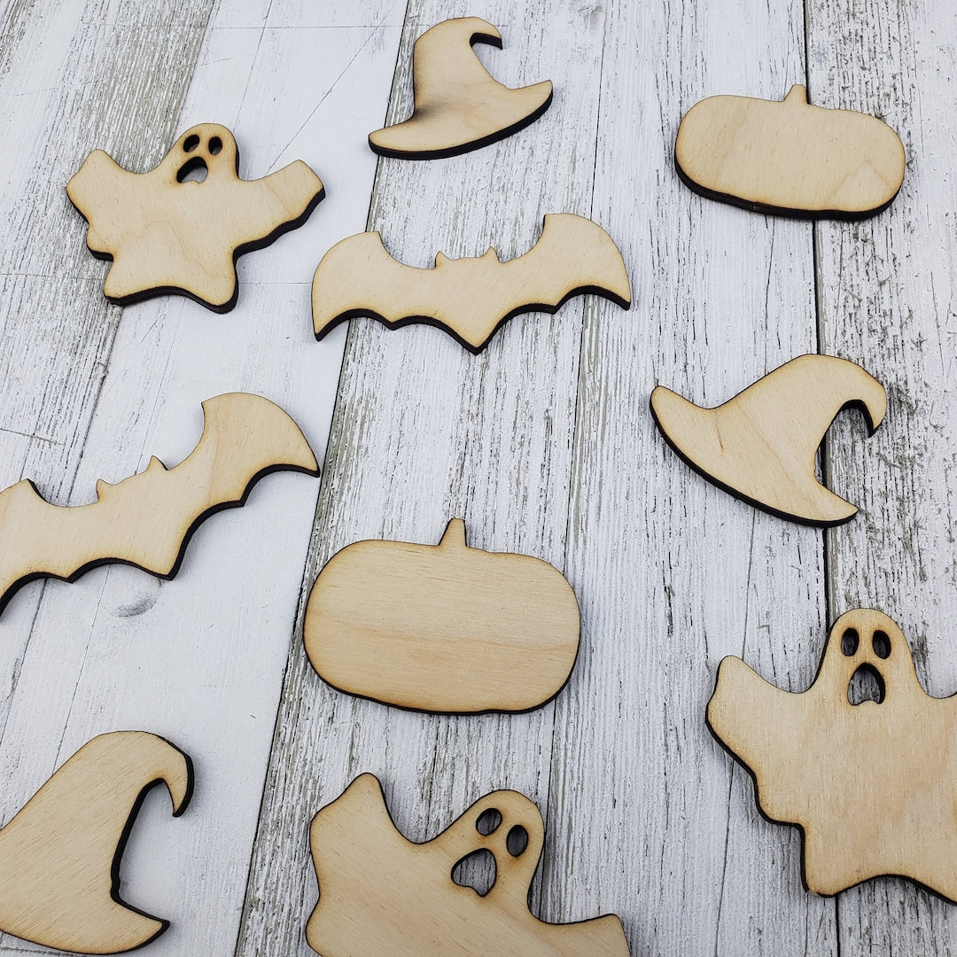 Large Halloween Wood Shape Wood Cutouts, Halloween Craft Blanks. - Etsy
