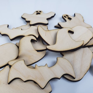 Large Halloween Wood Shape Wood Cutouts, Halloween Craft Blanks. - Etsy