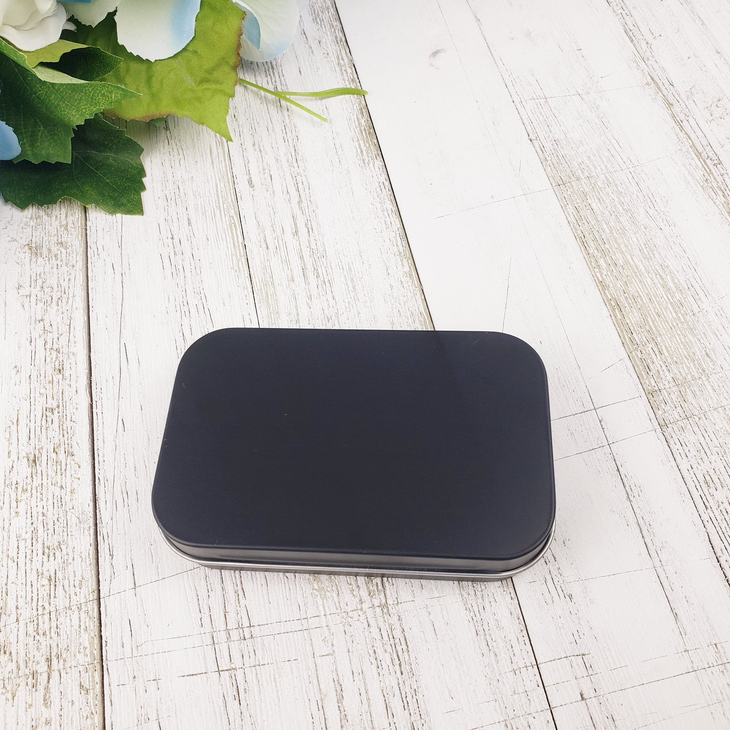 Small Rectangular Black Aluminum Tin Box, Custom Engraved Tin Box - Etsy