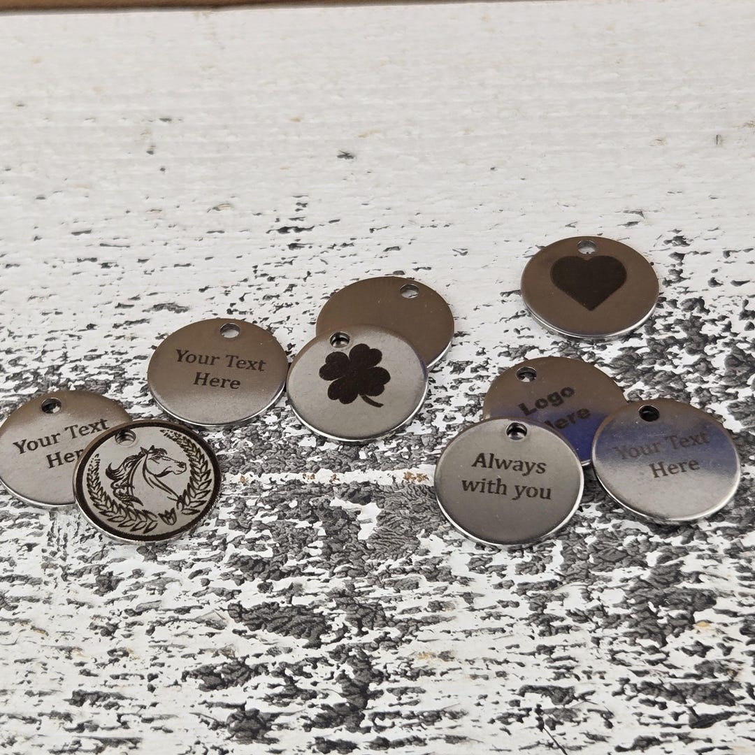 Custom Engraved 15mm Round Stainless Steel Charm Tag (two Side ...