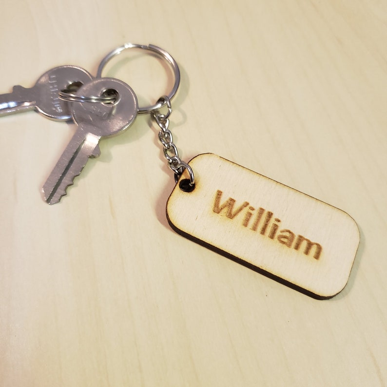 Customizable Wooden Rectangle Keychain Name Keychain/tag - Etsy