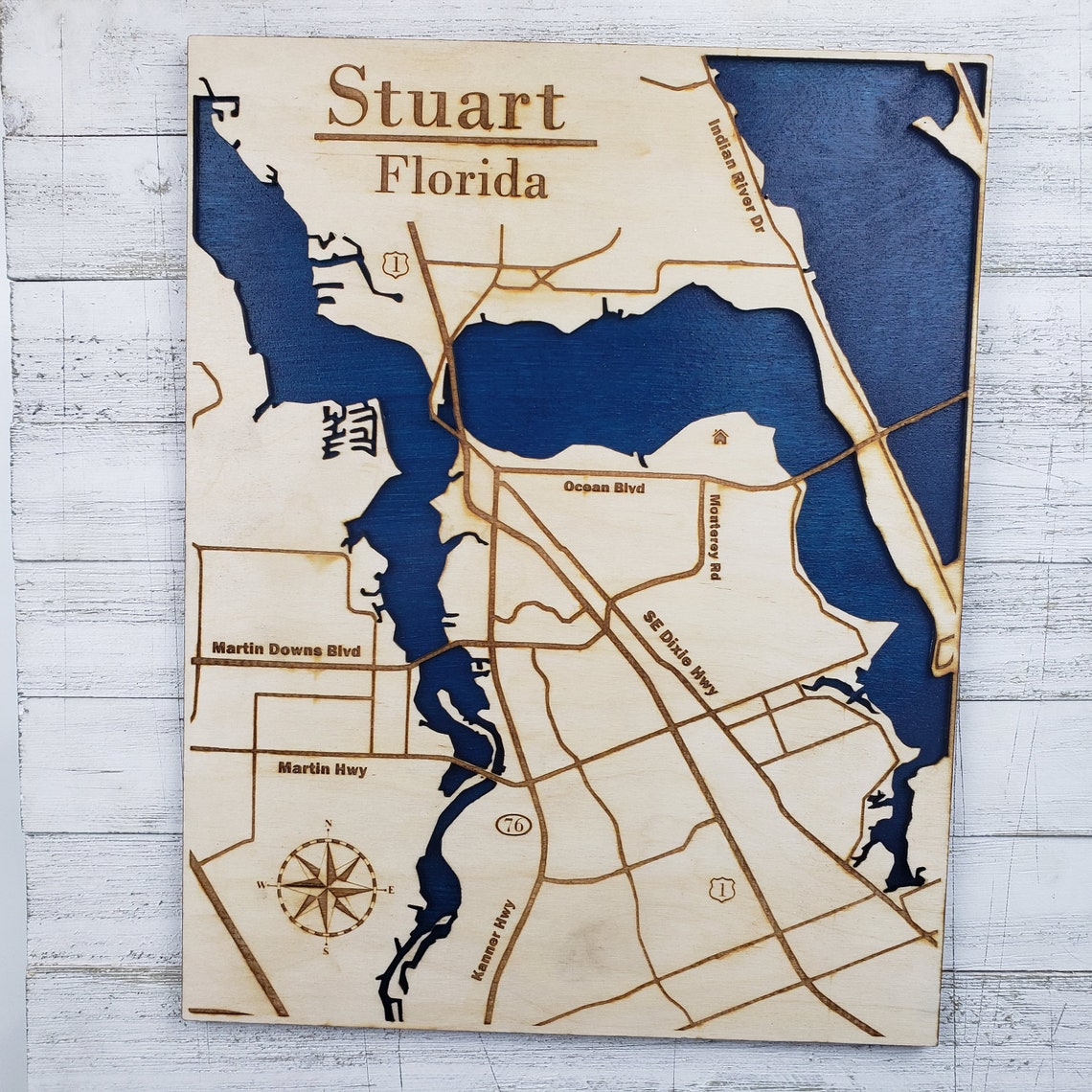 Personalized Custom Lake/location Map Picture 11 X 14 In - Etsy