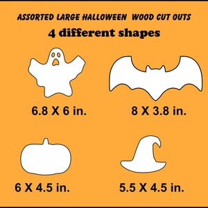Large Halloween Wood Shape Wood Cutouts, Halloween Craft Blanks. - Etsy