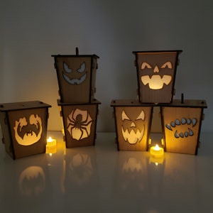 Halloween Decoration Light, Jack-o-lantern Wood Decorations Light| Tea ...