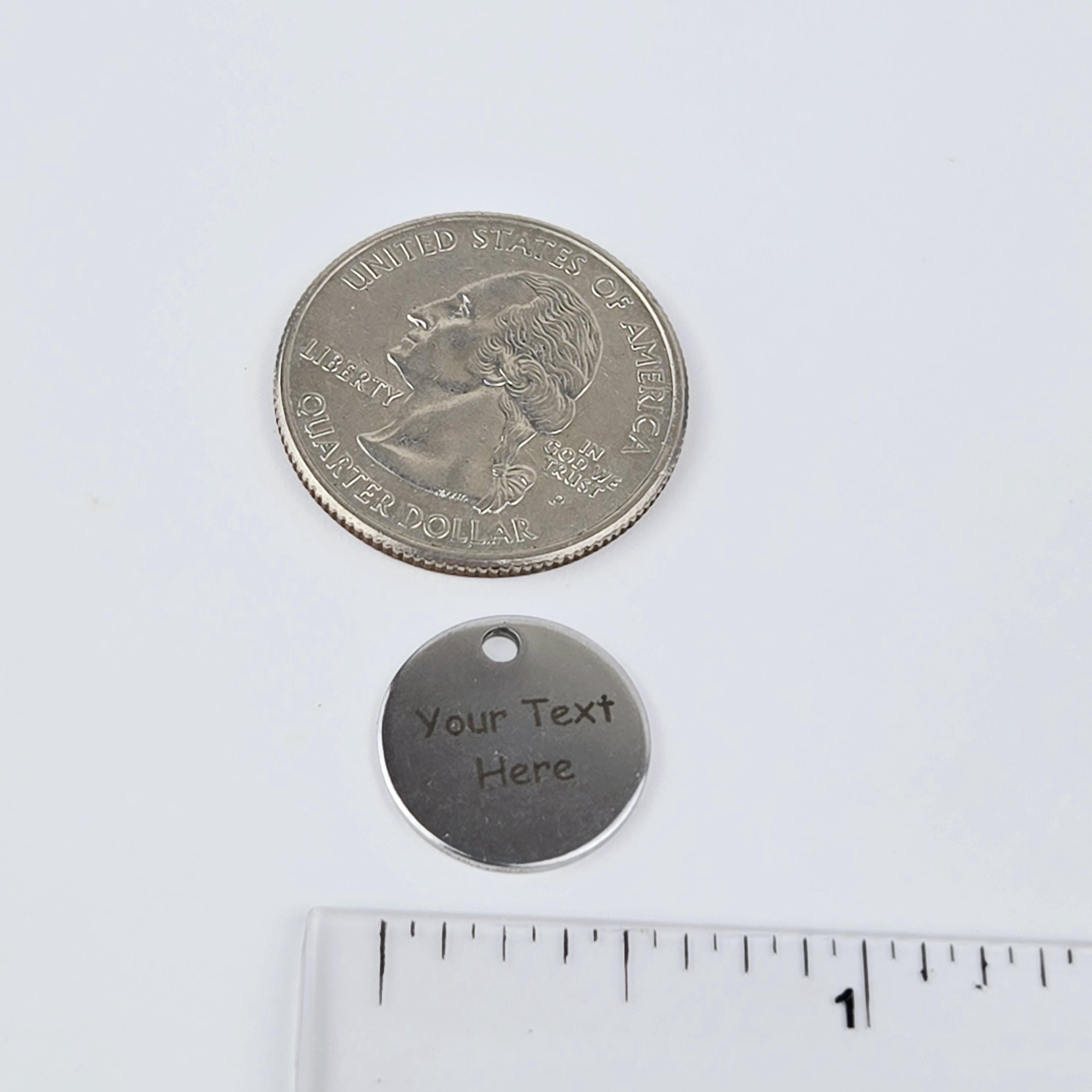 Custom Engraved 15mm Round Stainless Steel Charm Tag (two Side ...