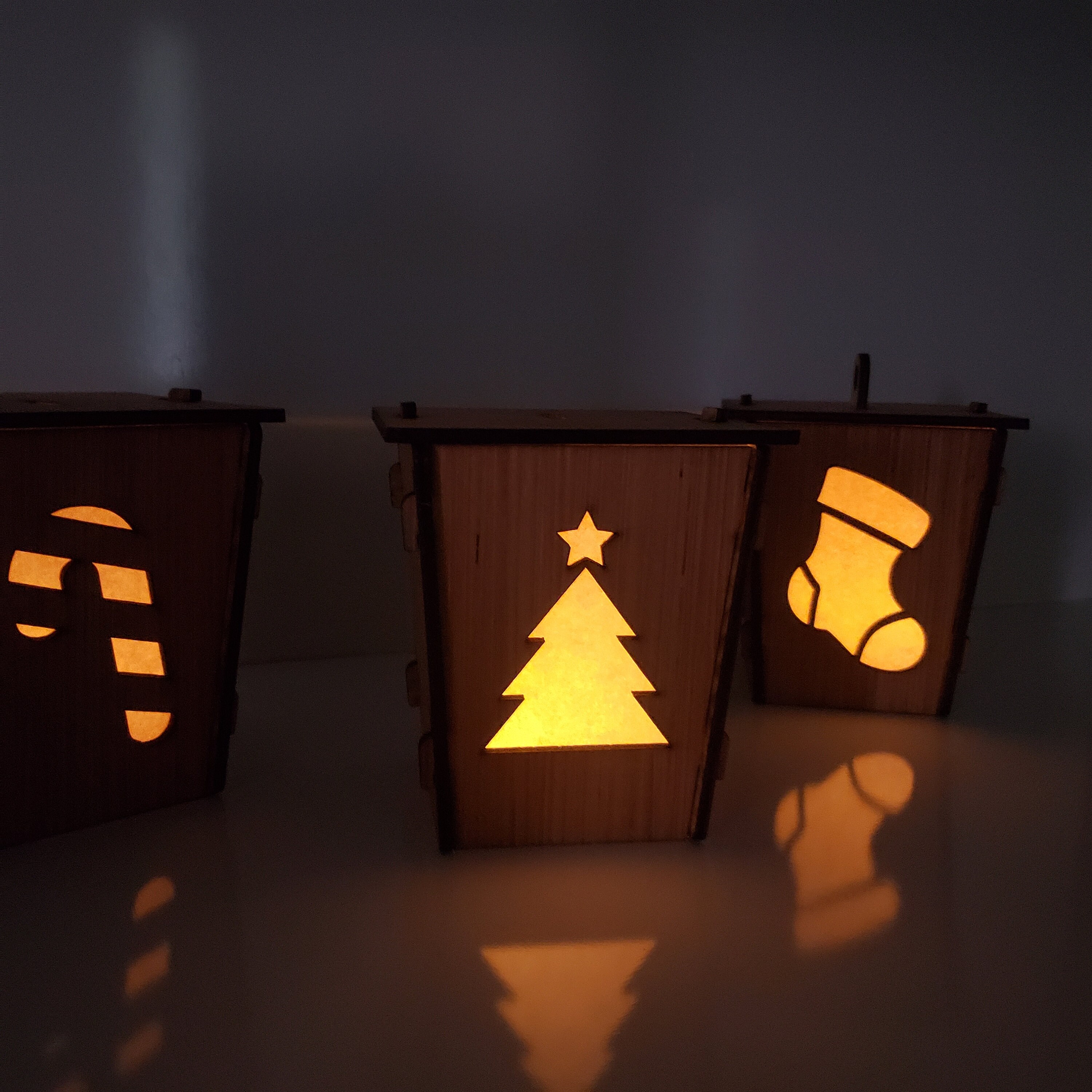 Lantern Light for Christmas, Wooden Light Box Décor - Etsy