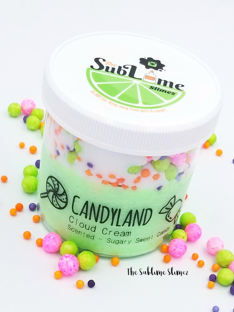 Candy Cloud Cream Slime with TWO CANDY CHARMS Scented Candy | Etsy