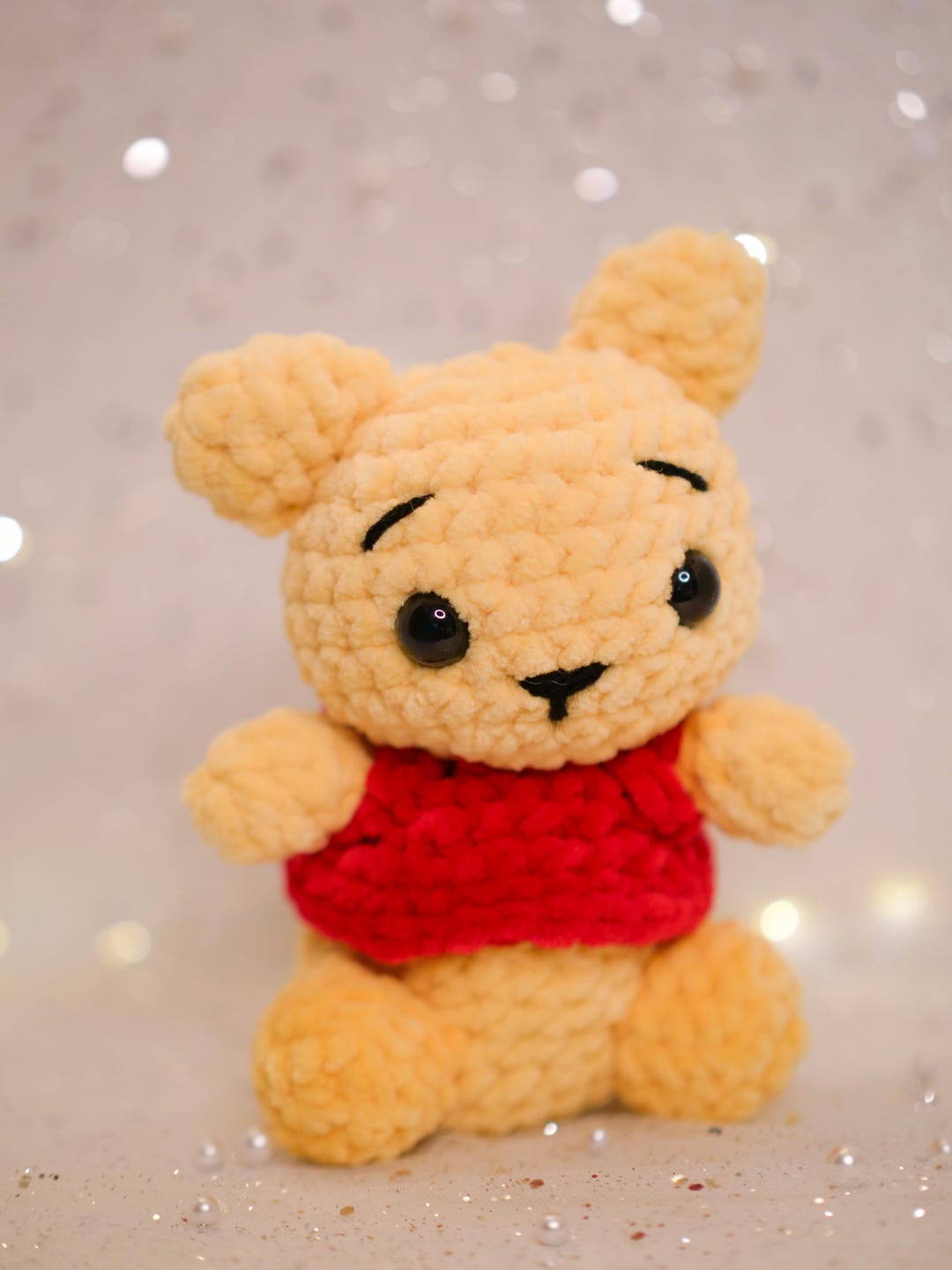 Small Yellow Honey Bear Plushie, Soft Crochet Plushie, Amigurumi ...