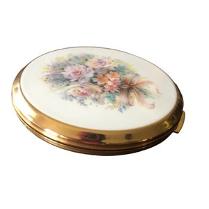 Vintage Stratton Powder Compact, Vintage Floral Compact, Vintage ...