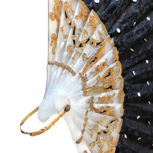 Black Lace Hand Fan, Sequinned Fan, Opera Fan - Etsy