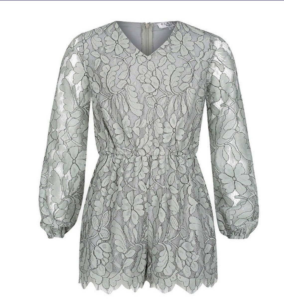 Girls / Tweens Lace Long Sleeve Grey Playsuit - Etsy