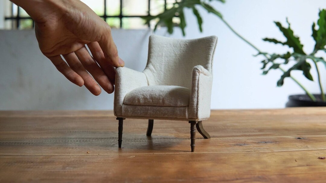 Armchair 1 - Furniture Miniatures for Doll, BJD Roombox, Vintage Dollhouse, Ooak Doll - Etsy