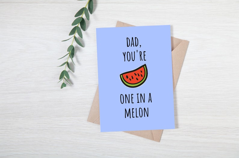 Father's Day Melon Pun Card - "you're One in a Melon" - Etsy